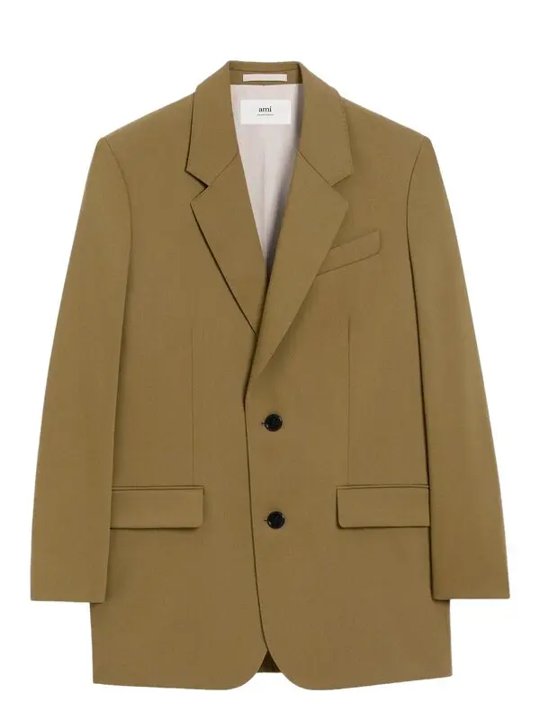 Ami Single-breasted Wool Jacket - Bronze