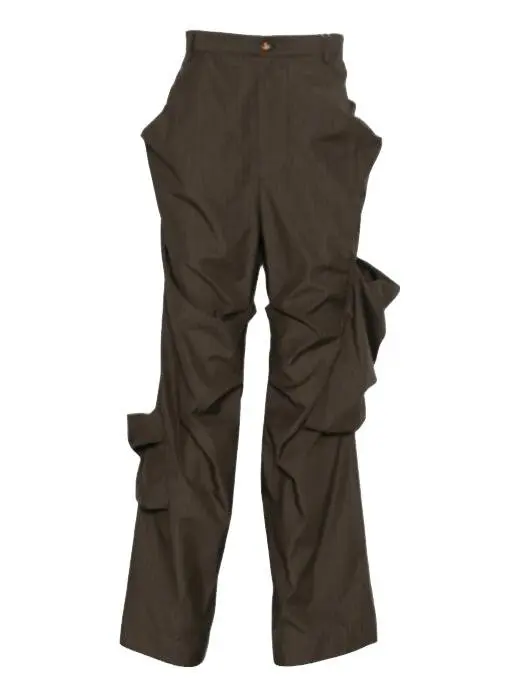 VIVIENNE WESTWOOD Achilles Asymmetric Cargo Pants With Vertical Stripes - Black