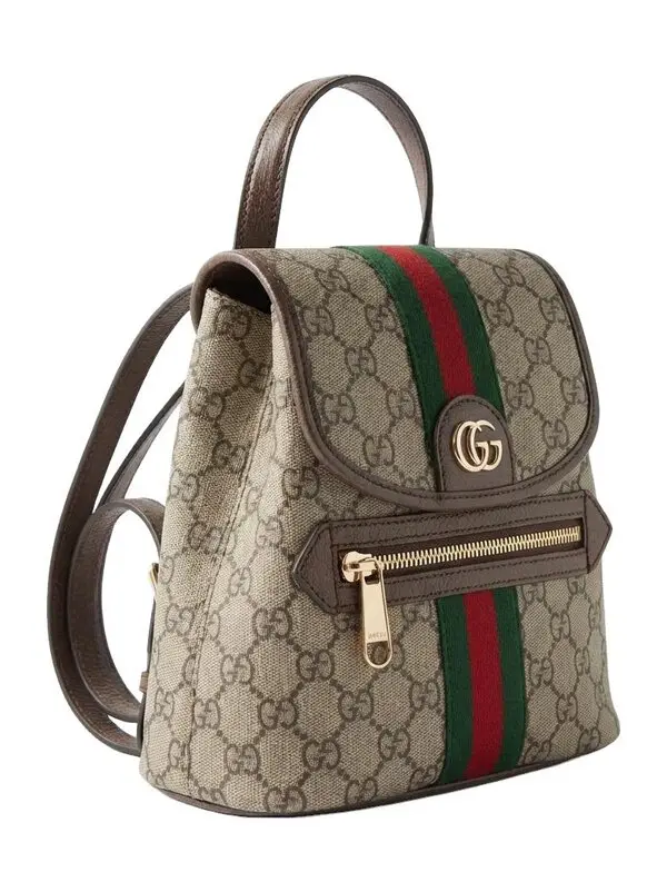 Gucci Ophidia Mini Backpack - Beige And Dark Brown