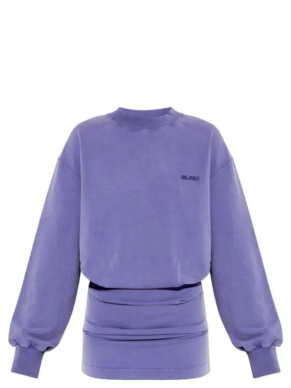Attico Logo Detailed Sweatshirt Dress - Purple