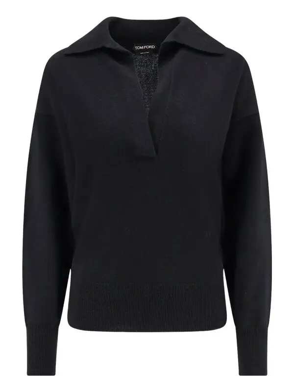 TOM FORD Monogram Embroidered Knitted Jumper - Black