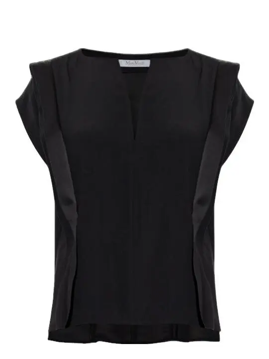 Max Mara V-neck Panel Blouse - Black