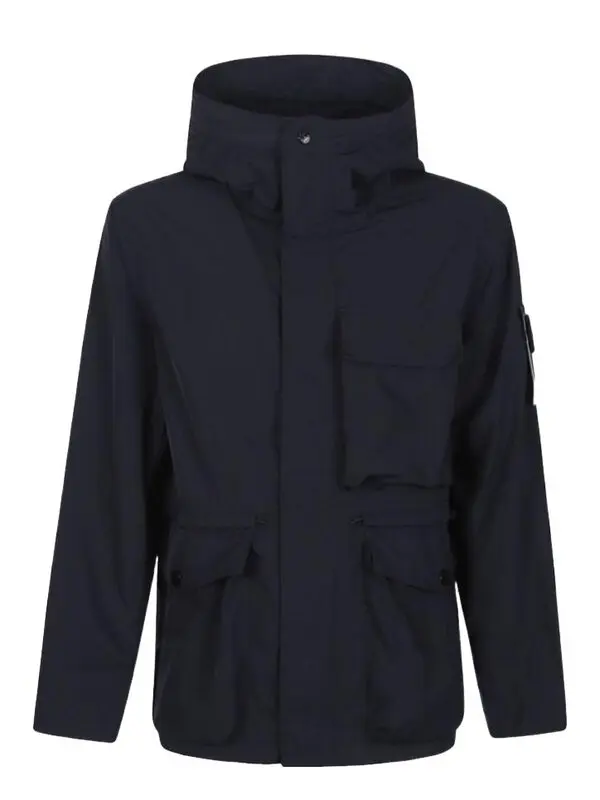 Stone Island Logo-patch Hooded Jacket - Blue Blue