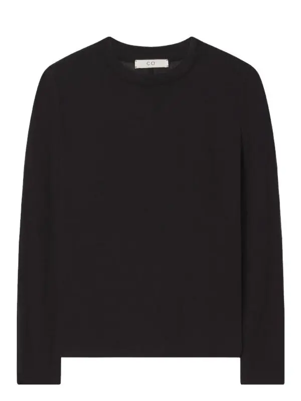 Co Crewneck Long Sleeve" In Cotton Jersey - Black
