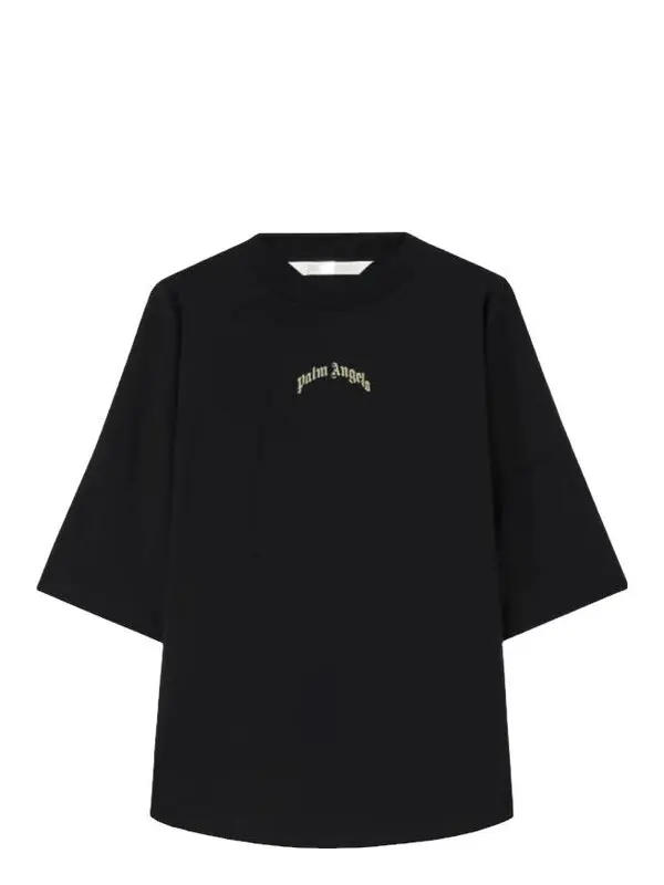 Palm Angels Curved Logo Oversized T-shirt - Black Tofu