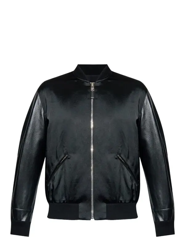 Givenchy Zip-up Bomber Jacket With Logo - Black