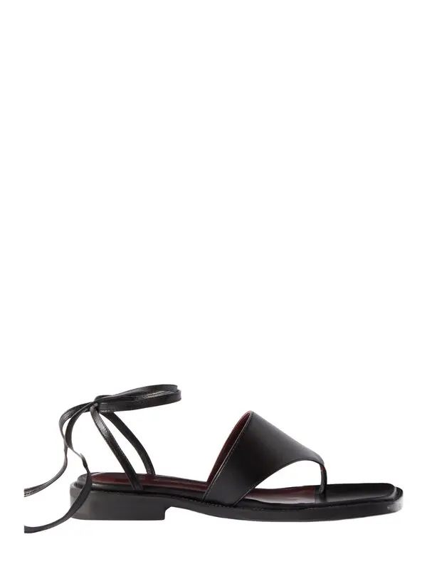 Staud Alexandre Strappy Flat Sandals - Black