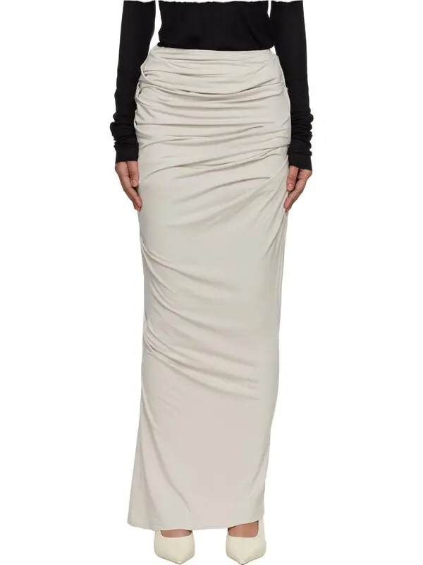 ENTIRE STUDIOS Draped Maxi Skirt - White