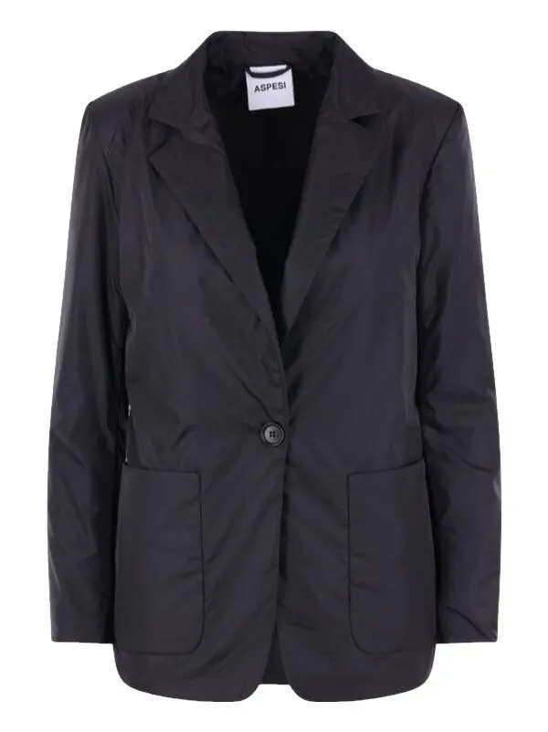Aspesi Single-button Quilted Jacket - Black