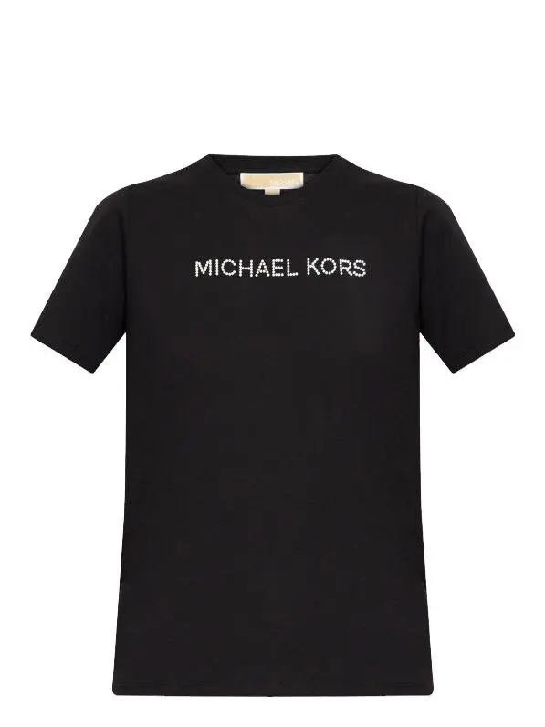 Michael Kors Logo Embellished Crewneck T-shirt - Black