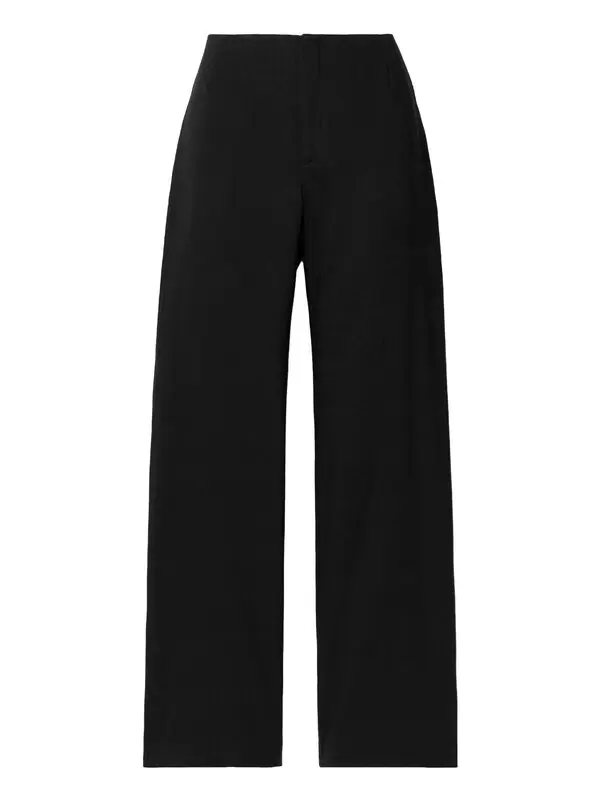FRAME High Rise Wide Leg Trousers - Black