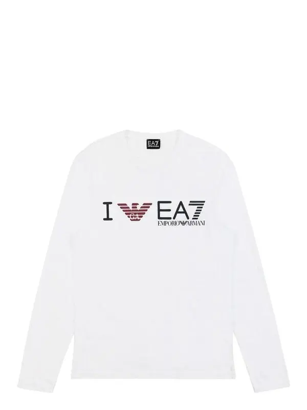 EA7 Logo T-shirt With Round Neck - White