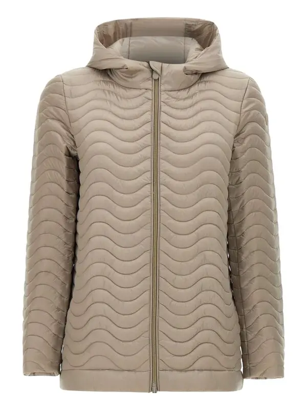 SAVE THE DUCK Sirena Quilted Hooded Puffer Jacket - Nude