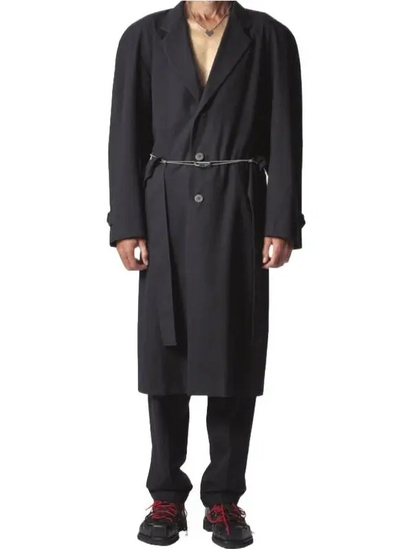 MAGLIANO Belted Cotton Coat - Black