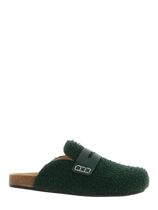 J.W.ANDERSON Felt Loafer Mules - Pine Color