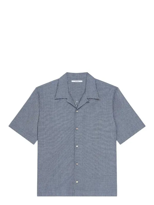 Givenchy Checked Logo Camp Collar Shirt - White/blue