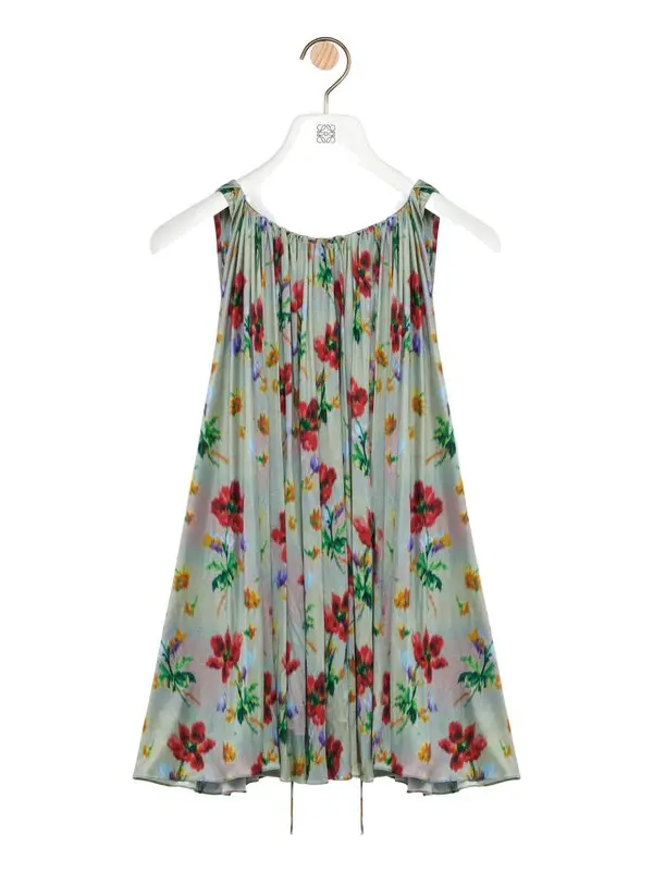 Loewe Sleeveless Floral Print Top - Gray