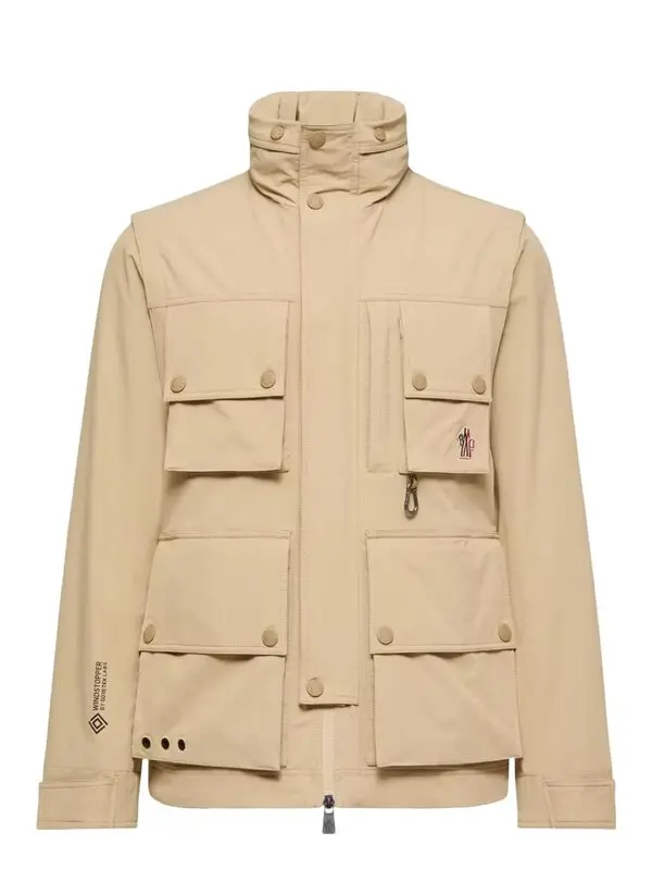 Moncler Lione Hooded Jacket With Detachable Sleeves - Beige