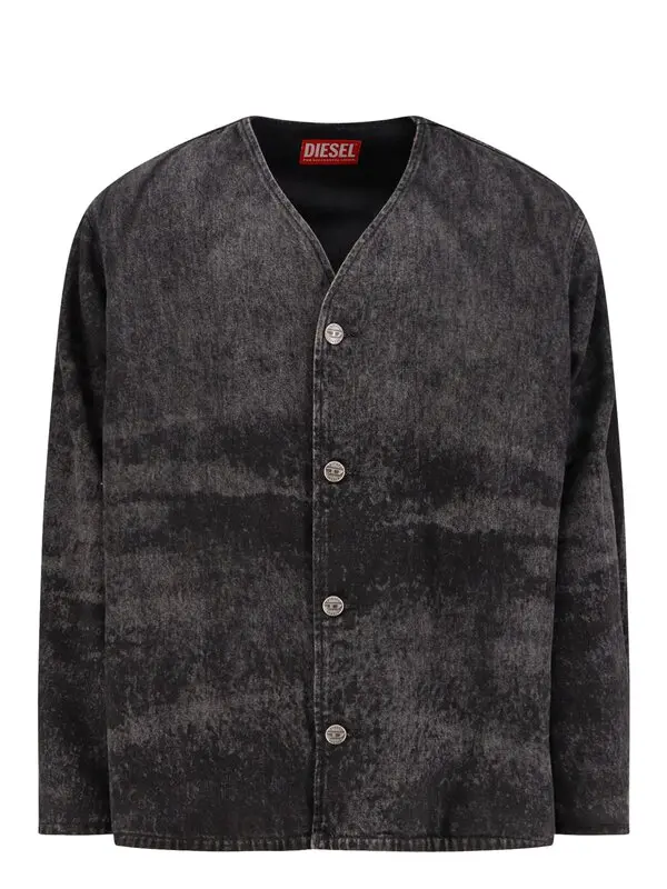 DIESEL® V-neck Button-up Jacket - Black