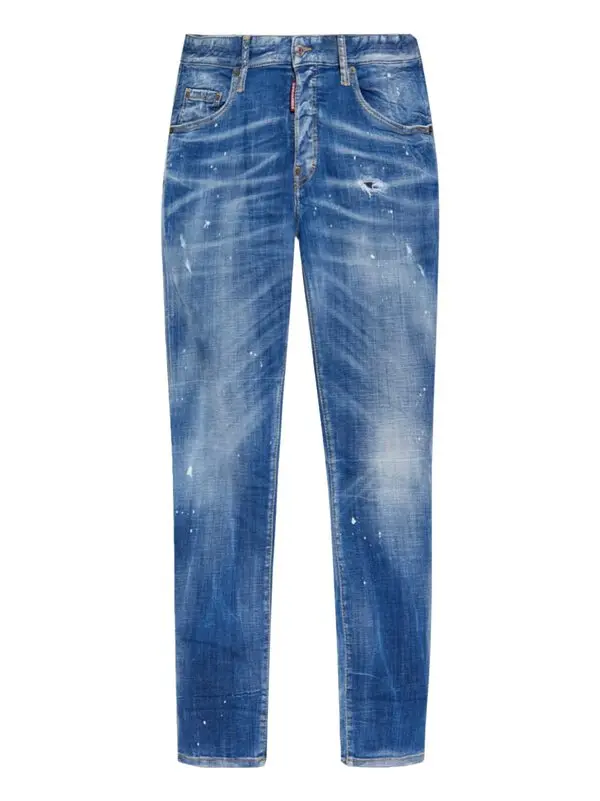 Dsquared2 Medium Spots Wash Skater Distressed Jeans - Blue