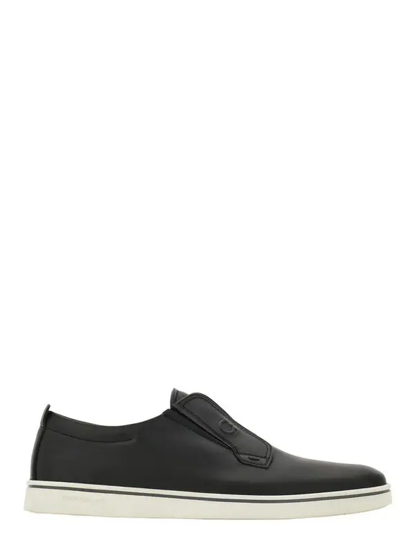 FERRAGAMO Slip-on Sneakers With Gancini Detail - Black