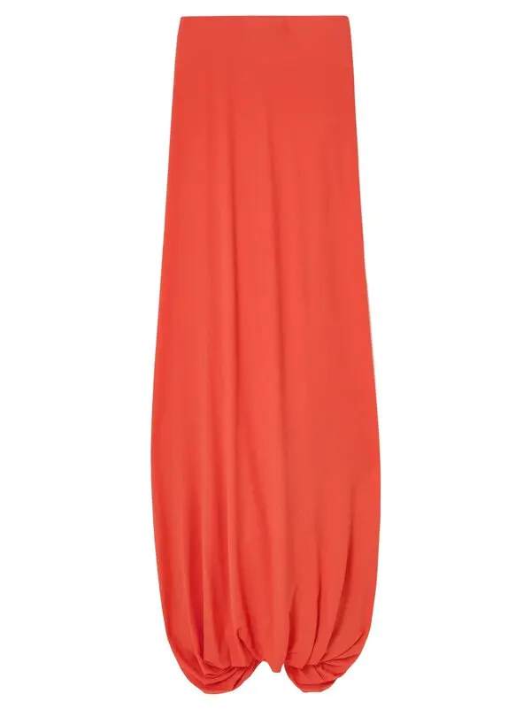 Tove Eula Pleated Strapless Maxi Dress - Red