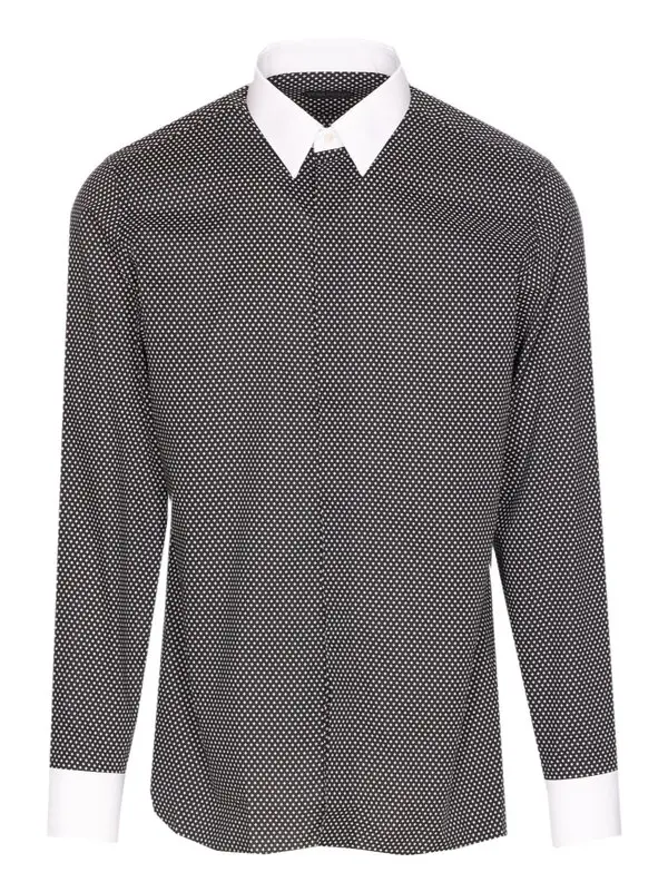 TOM FORD Diamond-pattern Cotton Shirt - Black