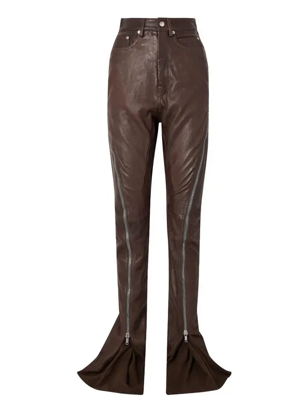 Rick Owens Spliced Bell Bottoms - Brown