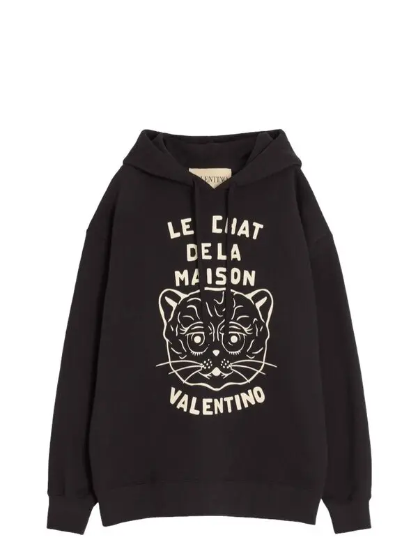 Valentino Garavani Le Chat De La Maison" Hoodie - Black