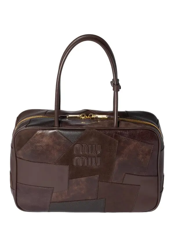 Miu Miu Leather Patchwork Beau Bag - Black