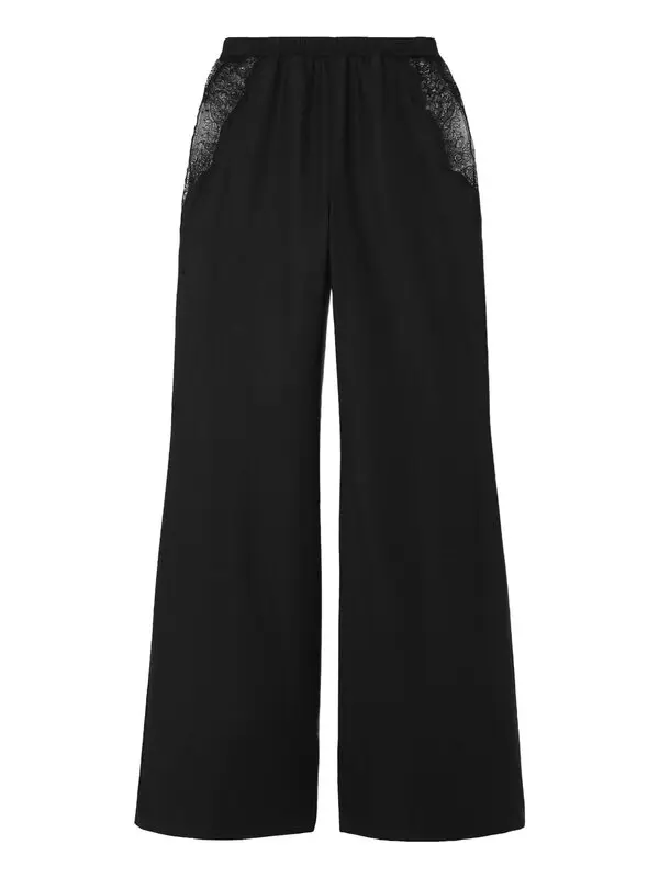 Gabriela Hearst Enrica Lace-trimmed Wide-leg Pants - Black