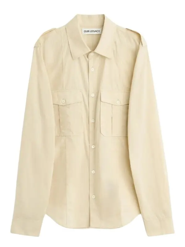 Our Legacy Lean Chest-pockets Shirt - Eggshell