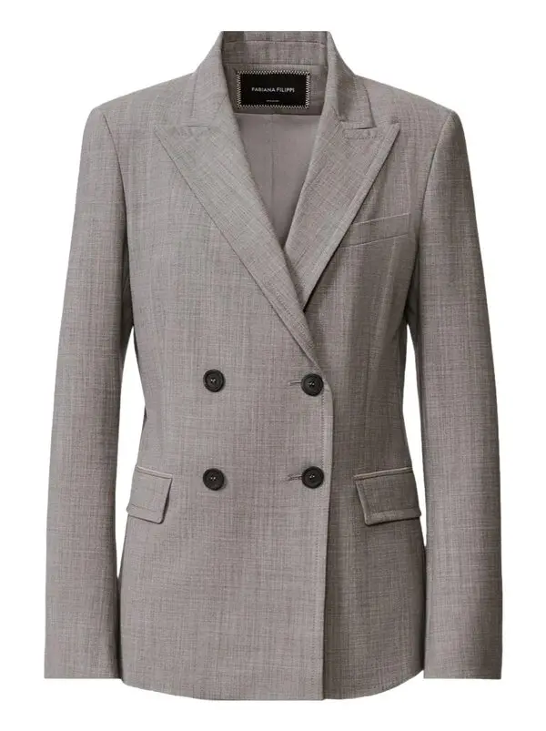 Fabiana Filippi Double-breasted Blazer - Gray