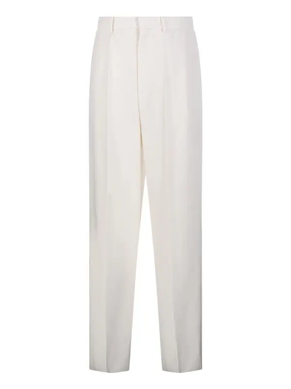 Balenciaga Crease Detailed Trousers - Ivory
