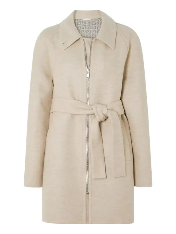 Givenchy Belted Wool, Silk, And Cashmere-blend Coat - Beige