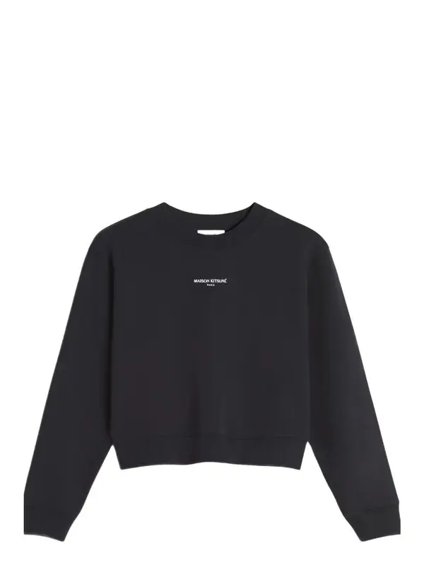 Maison Kitsuné Logo Embroidered Pullover - Black