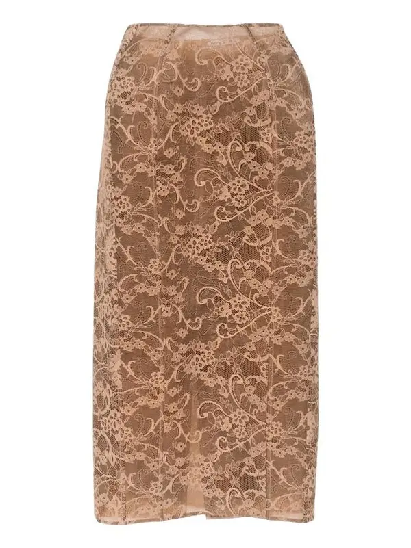 Acne Studios Lace Midi Skirt - Brown