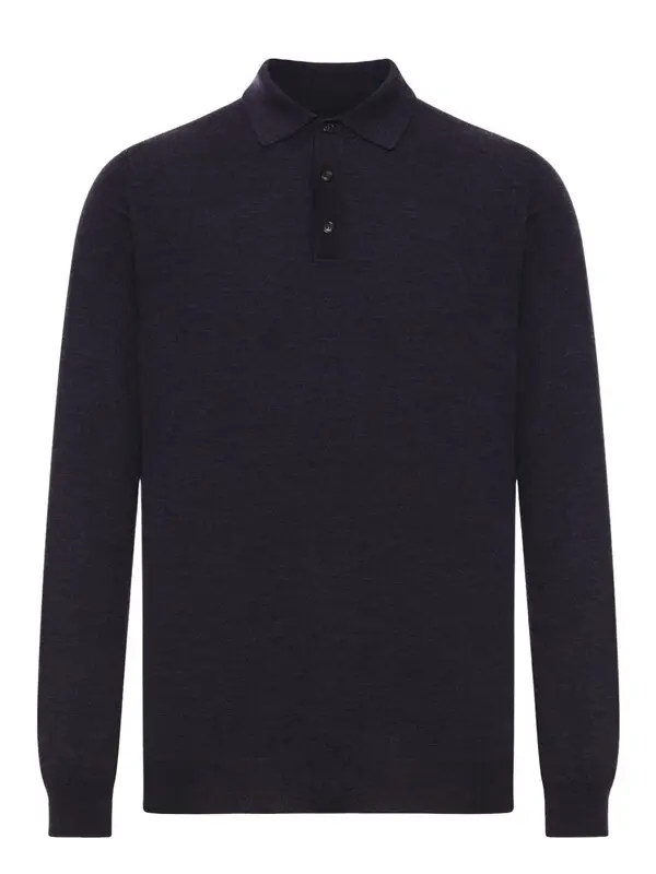 ZANONE Long-sleeve Polo Shirt - Blue