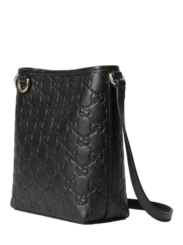 Gucci Gg Emblem Nano Bucket Bag - Black
