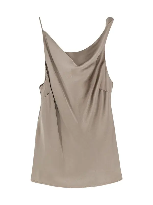 ALYSI Asymmetrical Draped Strap Top - Nude