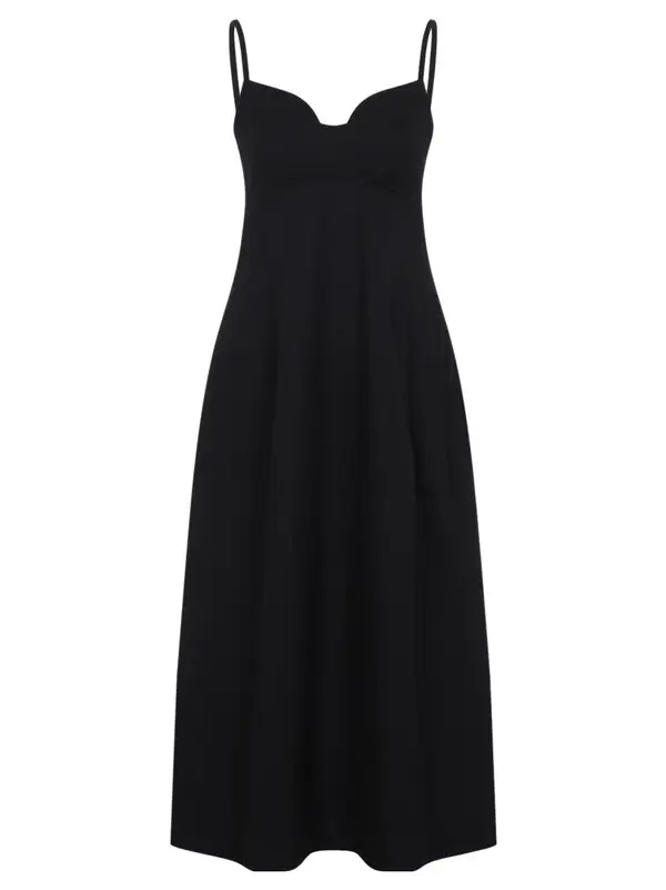 Co Bustier Cut Midi Dress - Black