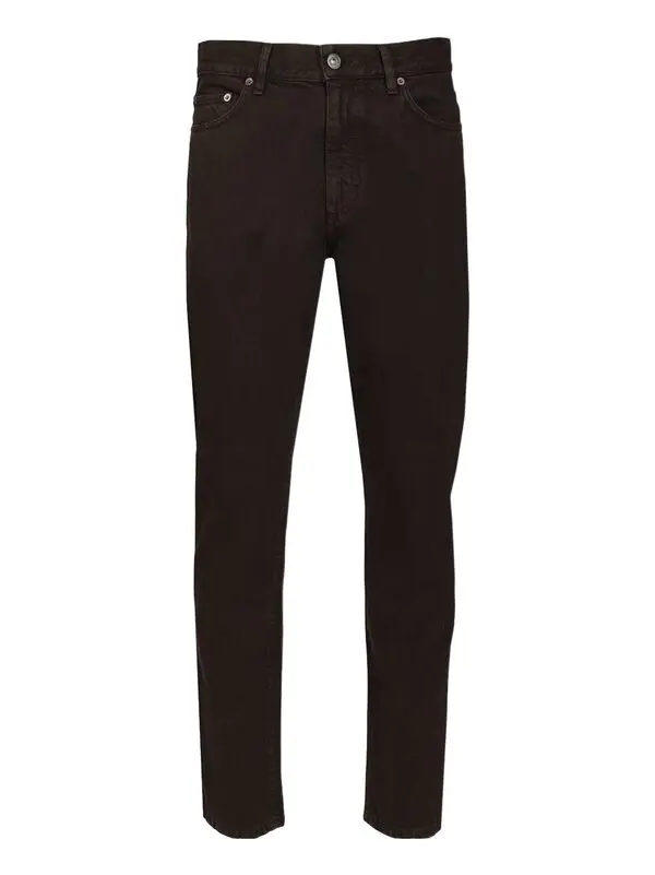 Zegna Slim-fit Jeans With Embossed Logo - Brown