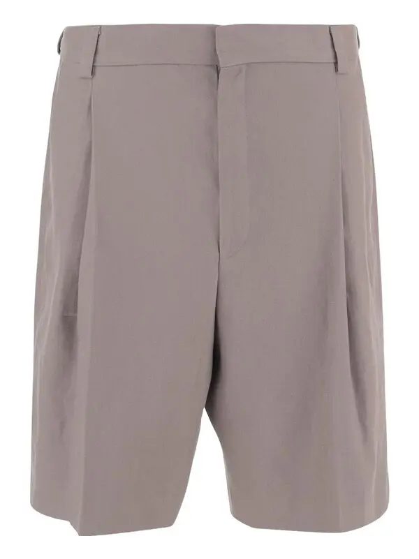 Hugo Boss Pleated Tailored Shorts - Gray