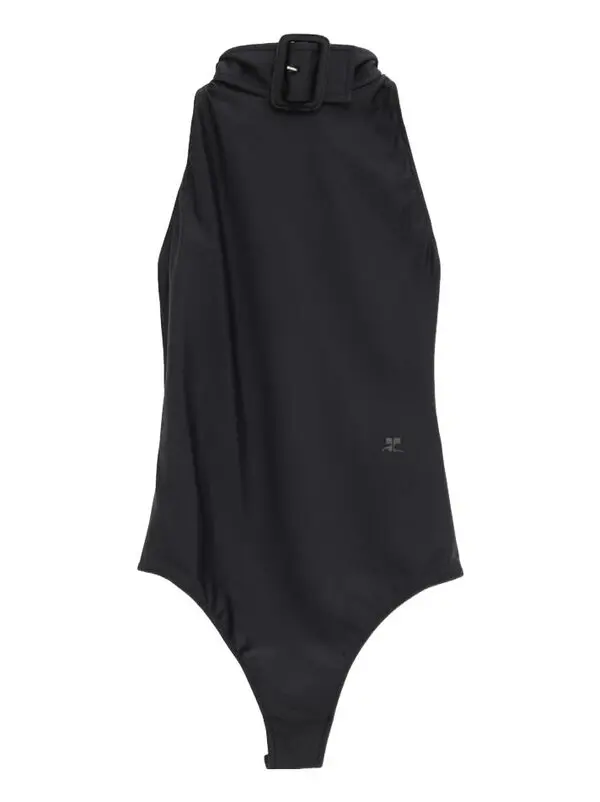 COURREGES Courrèges Sleeveless Bodysuit With Buckle Detail - Black