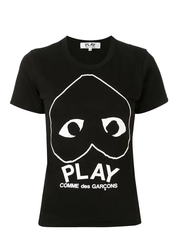 Play Comme Des Garcon Logo Print T-shirt - Black