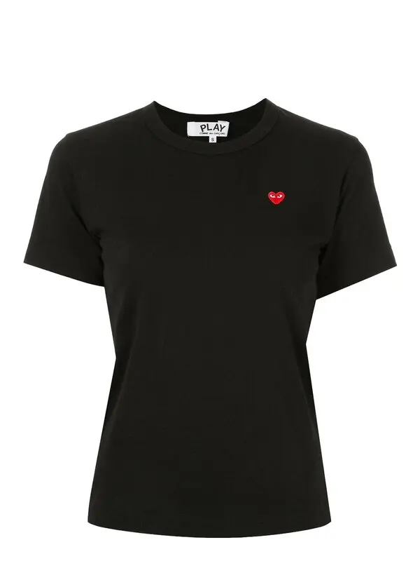Play Comme Des Garcon Logo Patch T-shirt - Black