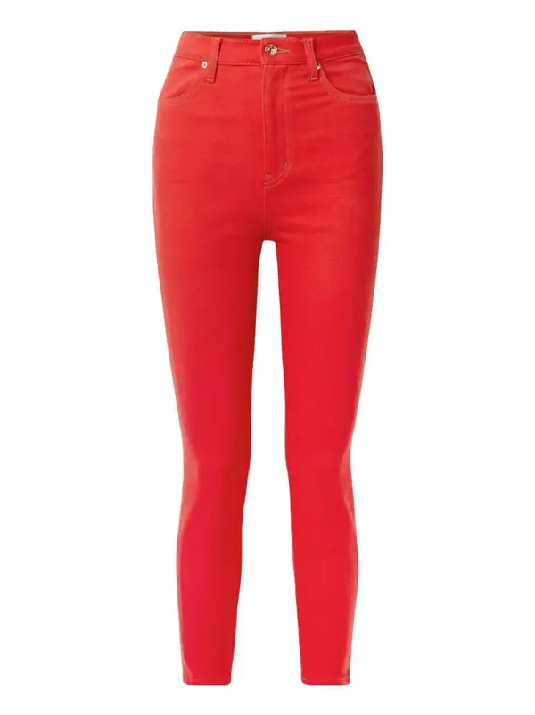 FRAME High Waist Skinny Jeans - Red