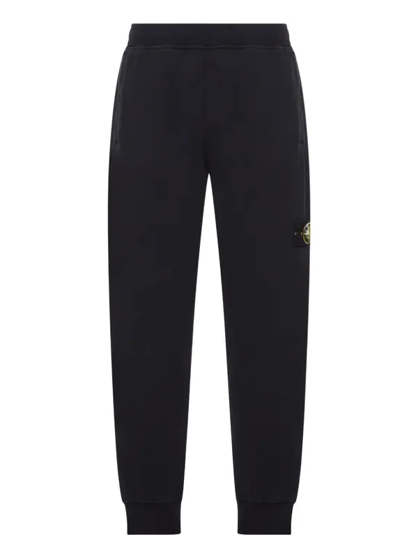 Stone Island Compass-logo Cotton Track Pants - Black