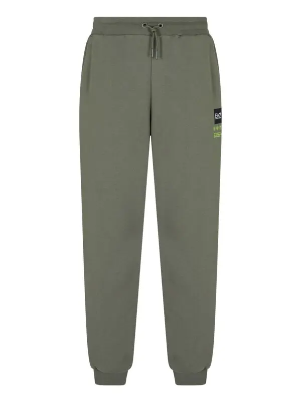 EA7 Logo Patch Drawstring Sweatpants - Green