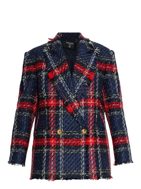 Balmain Lurex Thread Tweed Blazer - Black